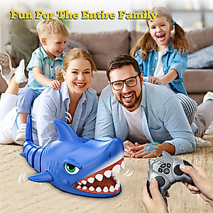 KIDDITOY Remote Control Shark Toy for Kids 3+ - Rechargeable RC Shark Robot with Realistic Biting Action, Interactive Gifts for Boys Ages 3-12, Stocking Stuffers, Birthday Gifts