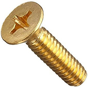 #8-32 x 1-1/4" Machine Screw, Brass, (inch) Head Style: Flat, (Quantity: 100) Drive: Phillips, Point: Thread: Coarse Thread (UNC), RoHS Compliant