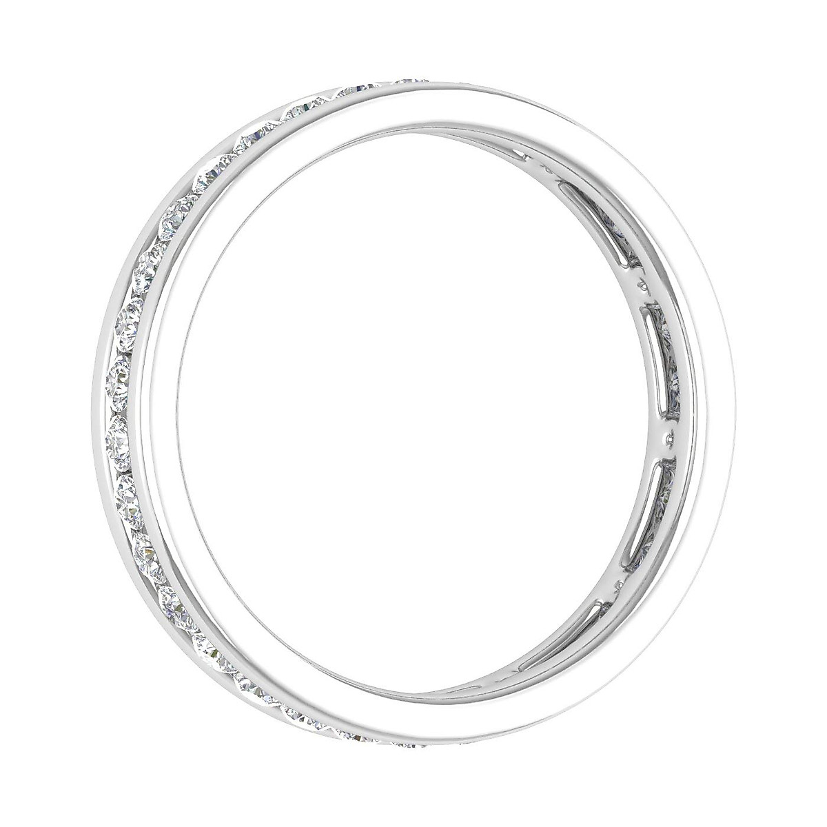 1/2 Carat Channel Set Diamond Wedding Eternity Ring Band in 14K White Gold (Ring Size 6)