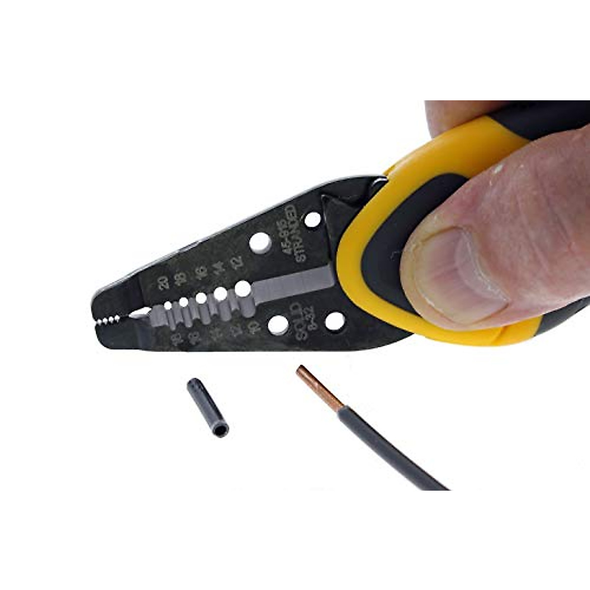 IDEAL INDUSTRIES INC. 45-915 Kinetic Reflex T-Stripper - 10-20 AWG, Wire Stripper with Thumb Rest, Plier Nose, Slide Lock, Textured Grips