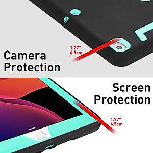 AICase Case for ipad 9th Generation/iPad 8th Generation/iPad 7th Generation,Kickstand Heavy Duty Shockproof Rugged Protective Case with Stylus for iPad 10.2 inch 2021/2020/2019