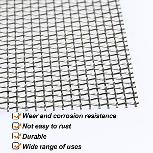 TIMESETL 3 Pcs Stainless Steel Woven Wire 8 Mesh - 12" x 8"(30x21cm) Garden Fence BBQ Wire Mesh Window Screen Mesh