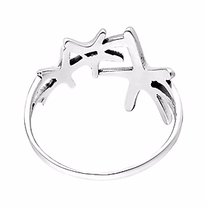 AeraVida Tropical Beach Inspired Triple Starfish .925 Sterling Silver Ring (7)
