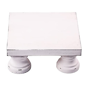Decorative Riser Pedestal display stand, Display bathroom and home décor, risers for display of farmhouse kitchen decor, wood riser tray (White Feet)