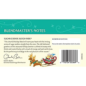 Celestial Seasonings Herbal Tea, Sugar Cookie Sleigh Ride, 18 Count (Pack of 6)