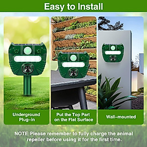 2024 Upgraded Ultrasonic Animal Repeller Cat Repellent Outdoor Deer Repellent Devices Solar Animal Repeller with Motion Sensor to Scare Away Dog Squirrel Rabbit Raccoon Coyote Skunk Repellent for Yard