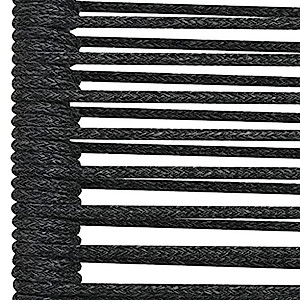 vidaXL Patio Dining Set 9 Pieces Garden Outdoor Balcony Terrace Dinner Table and Chair Dining Room Kitchen Cotton Rope and Steel Black