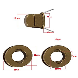 Trimming Shop Oval Shape Twist and Turn Lock Bronze Clasp Buckle Lock Closures for Handbags, DIY Projects, Art & Crafts, Clutches, Bags, Purse, 22mm x 28mm 10pcs