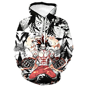 sekwpig Anime Games Pullover Hoodies Adults 3D Printed Novelty Hoodies Men'S Cosplay Pullover Sweatshirts HZW4-XL