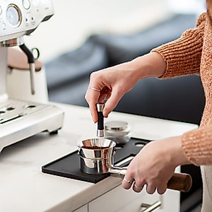 Crema Coffee Products | 54mm Espresso Dosing Funnel/Ring | Silver | Fits 54mm Breville Portafilter | 54mm | Silver