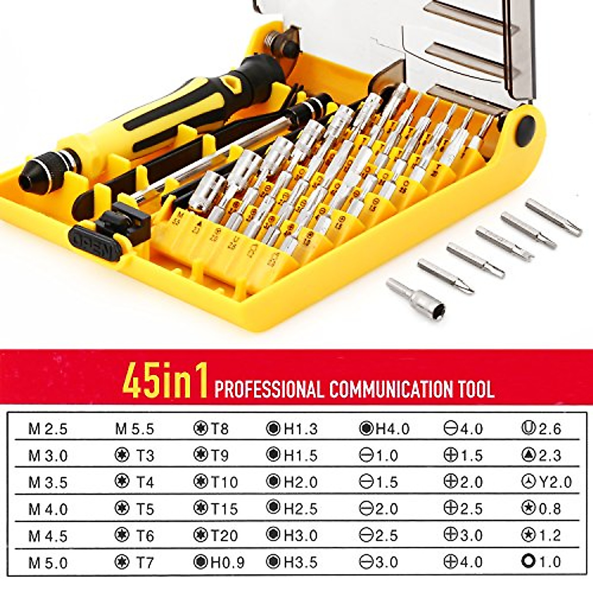 45 in 1 Mini Screwdriver Set, VCOO Torx Bit Tools Set, Small Precision Screwdriver Kit with Tweezers & Extension Shaft for Repair or Maintenance