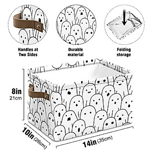 Halloween Basket Trick or Treat Bags Boo Basket with Handles Halloween Cute Ghost Halloween Storage Containers for Storage Toy Storage