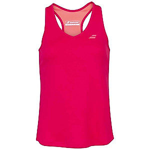 Babolat Women's Play Cap Sleeve Tennis Tank Top, Red Rose (US Size X-Large)