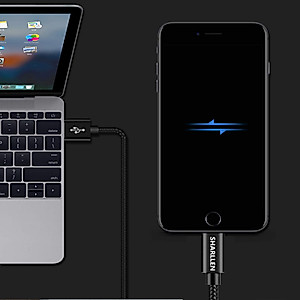 sharllen iPhone Cable MFi Certified Lightning Charger 5Pack 6FT Nylon Braided iPhone Charging Cord Fast W 6Feet USB 6Foot iPhone Data Wire Compatible iPhone12/11 Pro/XS/XR/X/8/7/6/iPad/iPod/IOS Black