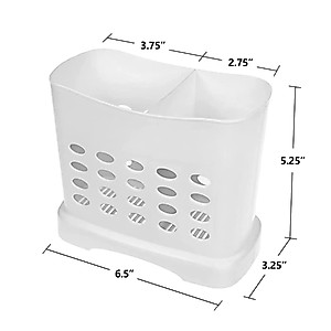 KOREAC_ Kitchen Storage Chopsticks Holder Basket for Dishwashers L6.3” X H5.3” X W3” Plastic Drain Rack/Capacity 2 Divided Compartments