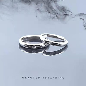 VNYIGDJS Jujutsu Kaisen Ring 925 Sterling Silver Adjustable Ring Anime Yuta Okkotsu Couple gift (Yuta Okkotsu one pair)