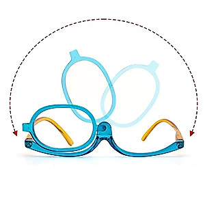 Amorays Makeup Reading Glasses for Women - Magnifying Cosmetic Make Up Readers Flip Eyeglasses (Blue, 1.5 diopters)
