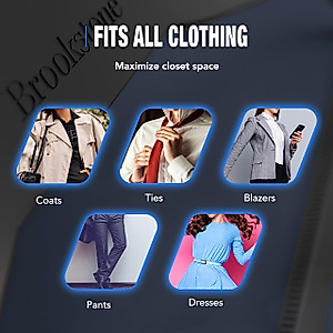 BROOKSTONE, 25 Pack [Non-Slip] 3D Rubberized Hangers, Ultra Slim Lightweight Design, Heavy-Duty, Won’t Stain Fabric, Swivel 360° Hook