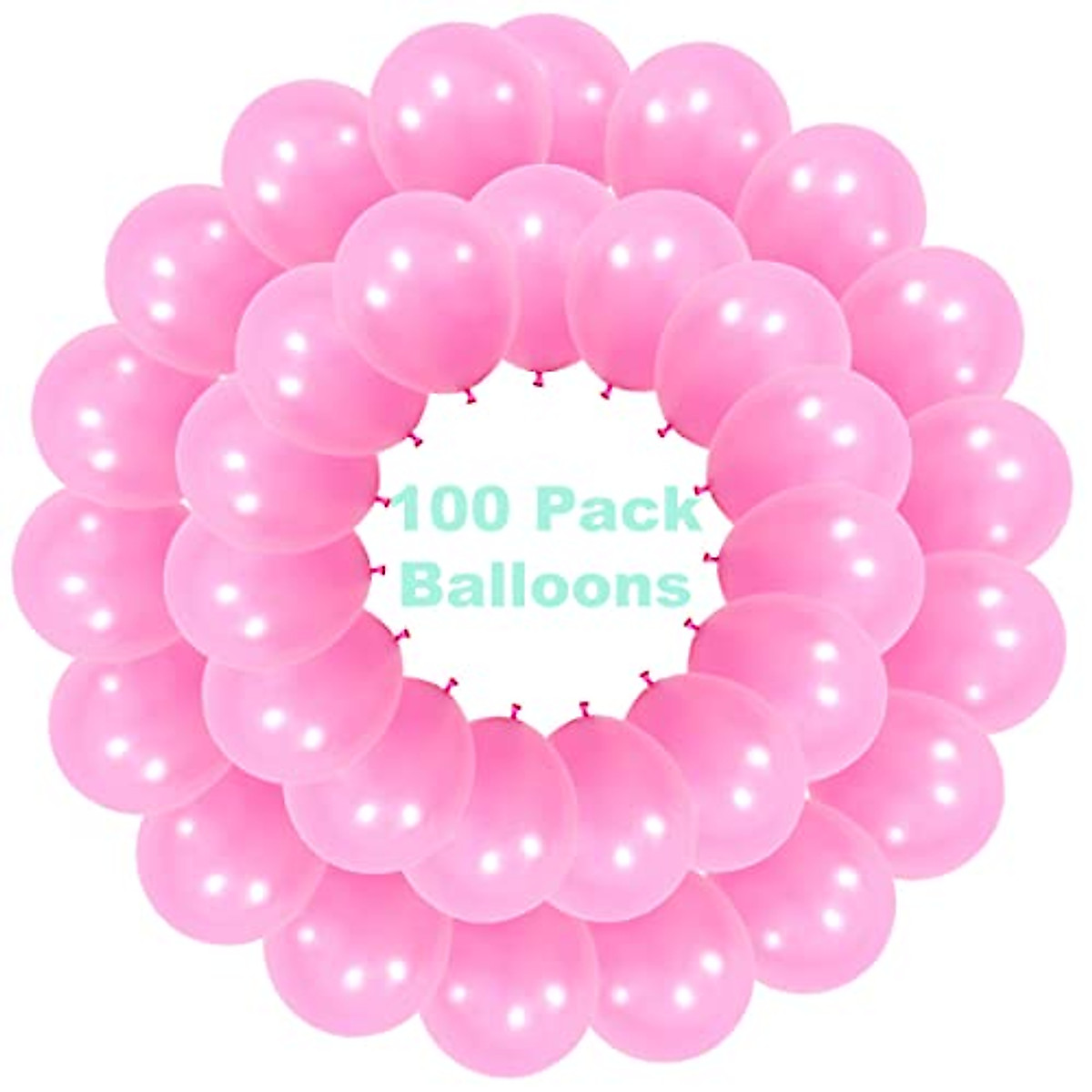 Elecrainbow 5 Inch 100 Pieces Quality Latex Mini Small Pink Balloons,Pink Party Supplies for Baby Girl Shower Birthday Wedding Bachelorette Sweet Sixteen Engagement Decorations