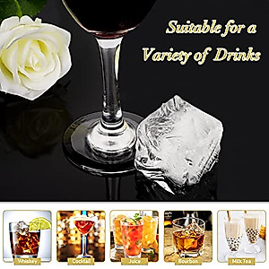 Edudif Whiskey Ice Mold Metal Ice Cube Molds for Cocktails Golden Large Ice Cube Tray Molds Stamp with Plastic Tray - Stylish and Unique Designs to Your Drinks (Pattern 2)
