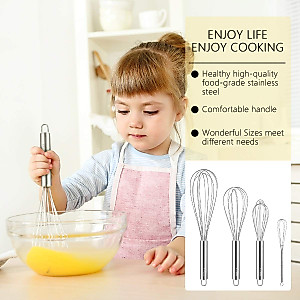 HOTEC 4 Pieces Stainless Steel Whisks Set Wire Whisk Balloon Whisk Egg Beater Kitchen Utensils for Stirring, Beating, Blending