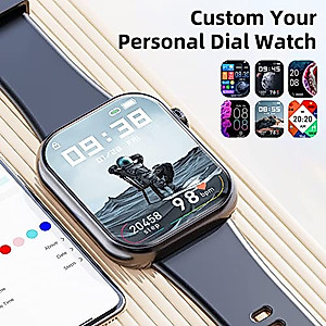 Smart Watch (Answer/Make Calls), 2023 Newest 1.85 Inch Fitness Tracker, Heart Rate/Sleep Monitor/Pedometer/Calories, Multiple Sports Modes, Waterproof Women's Men's Fitness Watch for Android iPhone