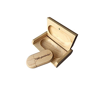 10PCS Maple Wood 2.0/3.0 USB Flash Drive with Wooden Box（Free Laser Engraving Logo）(2.0/8GB)