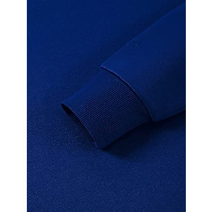 SOLY HUX Men's Graphic Crewneck Sweatshirts Letter Print Long Sleeve Pullover Casual Vintage Tops Royal Blue Letter L