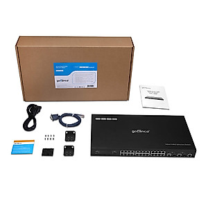 gofanco 24 Port Smart Managed Video Ethernet Switch (Dedicated) – Customized for HDMI Over IP Extender Switching, One-to-Many & Matrix Switching Capable, Easy Web GUI Control, 328ft (100m)