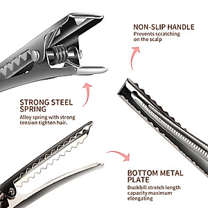 YGDZ Alligator Hair Clips, 150pcs 1.77 Inch Metal Hair Bow Clips Single Prong Silver Alligator Hair Clips for Bows Making Crafts(4.5cm)