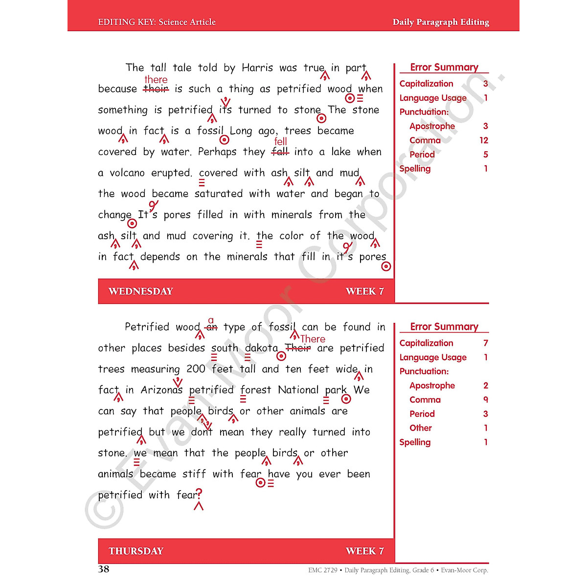 Evan-Moor Daily Paragraph Editing, Grade 6