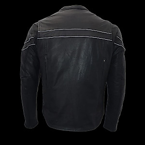 Milwaukee Leather ML1408 Men's Black 'Savage' Sporty Crossover Leather Jacket - 4X-Large