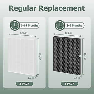 Improvedhand 116130 Filter Replacement for Winix 5500-2 and AM80 Air Puri-fier, Include 1 Set H13 True HEPA Filter and Activated Carbon Odor Filter