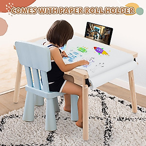 SOOPURKIDS Sensory Tables for Toddlers,Kids Table with 3 Storage Bins, Activity Table with 7 Sand Toys, Indoor/Outdoor Play Sand Table, Gifts for Boys and Girls