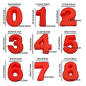 3d Silicone Number Cake Molds, Large Silicone Letter Arabic Number Fondant Cake Baking Pan for Birthday Festival BD Relationship Marry Anniversary Wedding Party,10 Inch (7)