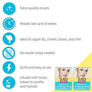 Surgi Microwave Facial Hard Hair Removal Wax 1 Oz, 2 Pack