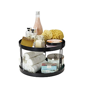Gourmet Basics by Mikasa Haven 2-Tier Lazy Susan, Black