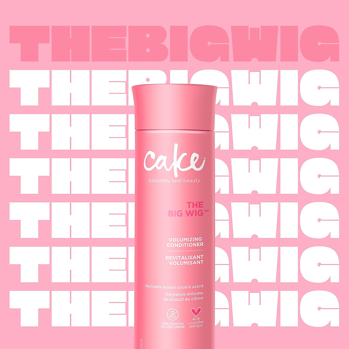 Cake Beauty Volumizing Conditioner, The Big Wig – Body Boosting & Weightless Conditioning – With Sunflower Seed Oil, Rice Protein & Shea Butter – For All Hair Types – 10 Fl Oz / 295 ml