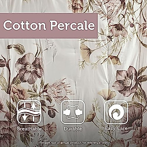 Madison Park Cassandra Cotton Blend Comforter Set - Feminine Design Colorful Floral Print, All Season Down Alternative Bedding Layer And Matching Shams, Queen, Blush 8 Piece