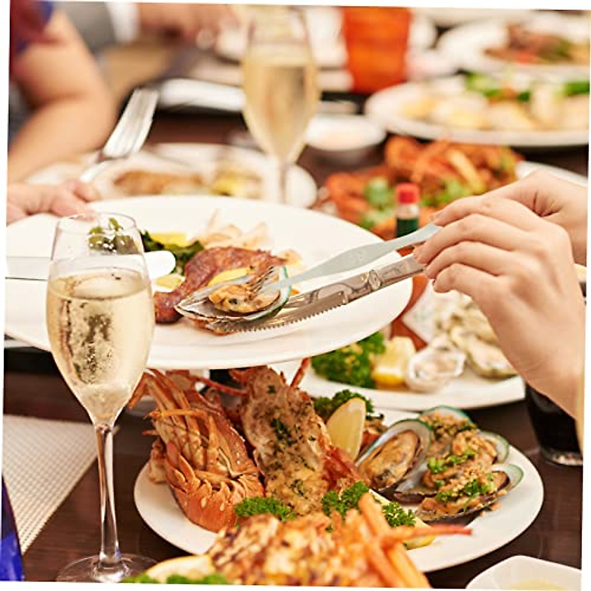 Luxshiny 6pcs 304 Wine Opener Set Nippers Tool Household Tool Set Lobster Crackers Nutcracker Set Gifts Sets Nut Tool Kit Grabber Pickle Silver Hairy Crab Meat Fork Gift Set