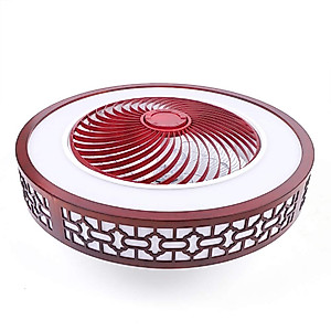 WUPYI Ceiling Fan with Lights,Modern Ceiling Fan Chandelier Fandelier,Remote Control LED Dimmable,Variable Speed,Quite Motor,64W,for Home Living Room,22 Inch (Round-Style 1)