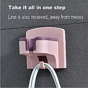 AKOAK 3 Pcs Hair Dryer Holder Stainless Steel Wall Mounted Hair Care Tool Holder Waterproof and Perforation-Free Bathroom Storage Rack