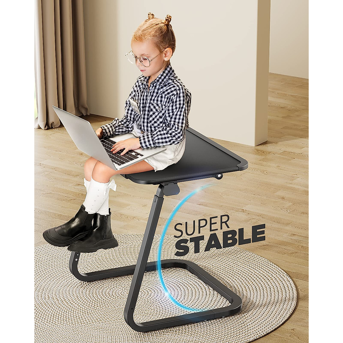 SAIJI TV Tray Table - Heavy Duty Extra Large TV Tray, Upgraded TV Dinner Trays for Eating Snack Food, Tilt & Height Adjustable TV Tray Laptop Desk for Sofa & Bedside Small Table