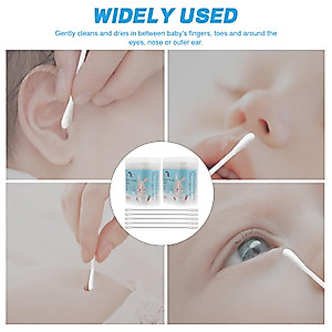 400PCS Cotton Swabs, Cotton Buds Swabs Cleaner Double Round Cotton Tip Cleaning Swabs with Paper Stick for Cleaning Ear Nose nose swabs Makeup chidren ear nose cotton sticks