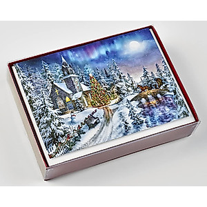 Peace on Earth Christmas Cards - Box of 15 Cards & 16 Foil Lined Envelopes