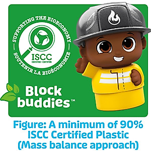 Mega BLOKS First Builders Toddler Building Blocks Toy Set, Freddy Firetruck with 6 Pieces and Storage, 1 Figure, Red, Ages 1+ Years