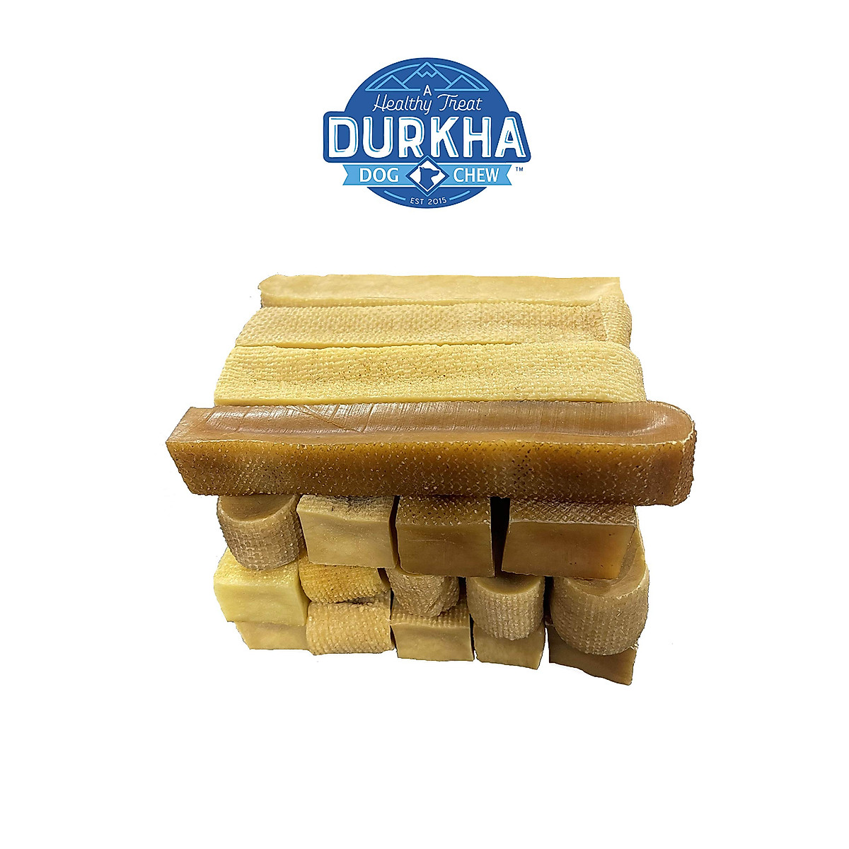 Durkha Bulk Himalayan Cheese Chews. Natural Long Lasting Dog Chew Made from Yak and Cow Milk. Great for Aggressive Chewers | Does Not Stain Carpets or Furniture. (3 Pound, X-Large)