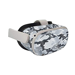 MightySkins Glossy Glitter Skin Compatible with Oculus Quest 2 - Gray Camouflage | Protective, Durable High-Gloss Glitter Finish | Easy to Apply, Remove, and Change Styles | Made in The USA (GL-OCQU2-Gray Camouflage)