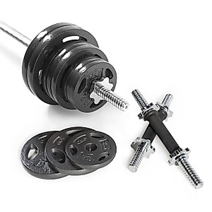 WF Athletic Supply Cast Iron 1-Inch Standard Grip Plate for Strength Training, Muscle Toning, Weight Loss & Crossfit - Multiple Choices Available