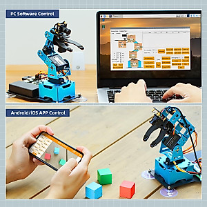 HIWONDER Raspberry Pi 5 AI Vision Robotic Arm 5 DOF Mini Programmable Desktop Robot Kit DIY Robot (Without RPi Board)